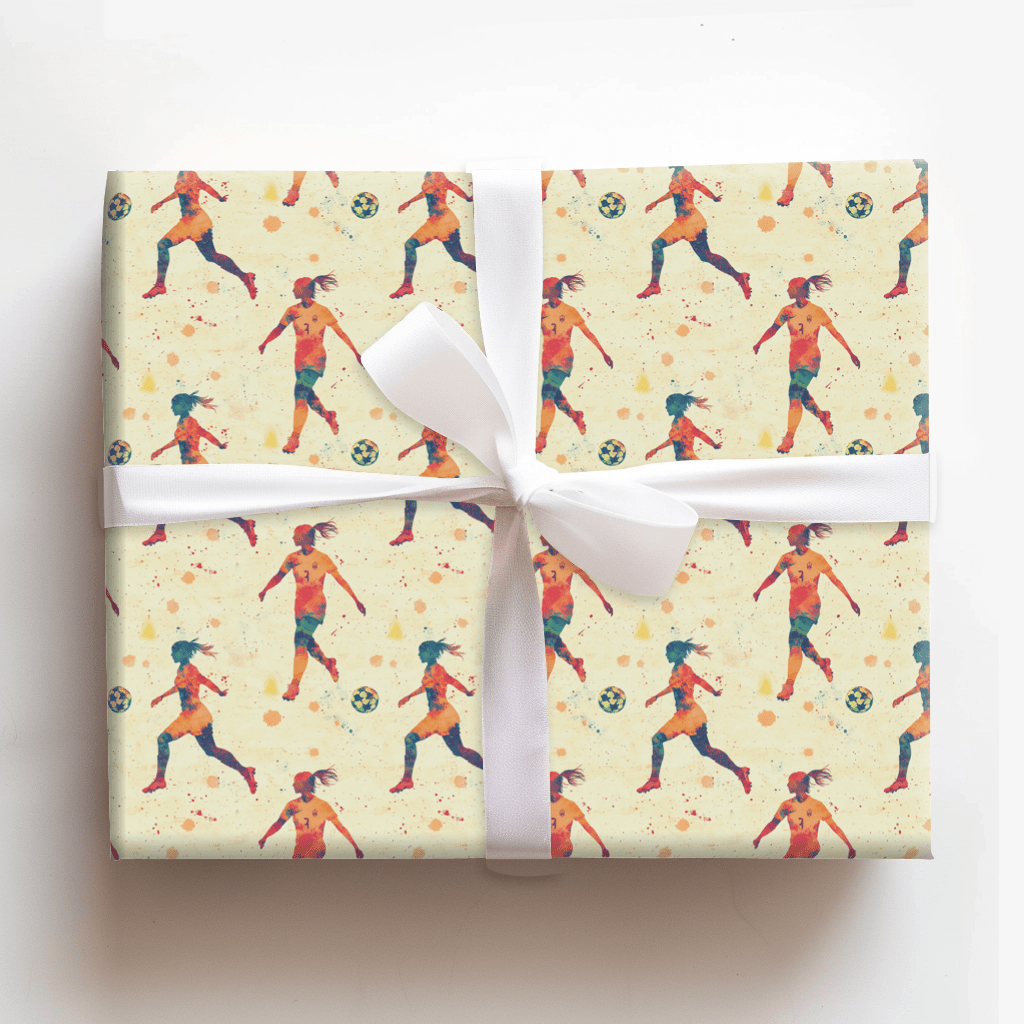 Cleats and Glitter Wrapping Paper: Soccer Girl Gift Wrap – Aspen & Arlo