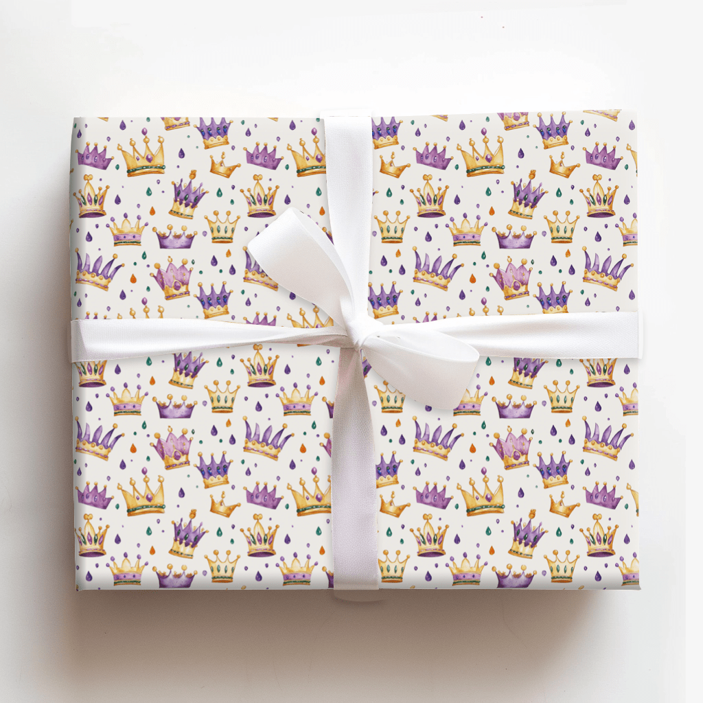Carnival Crown Wrapping Paper: Mardi Gras Crown Gift Wrap – Aspen & Arlo