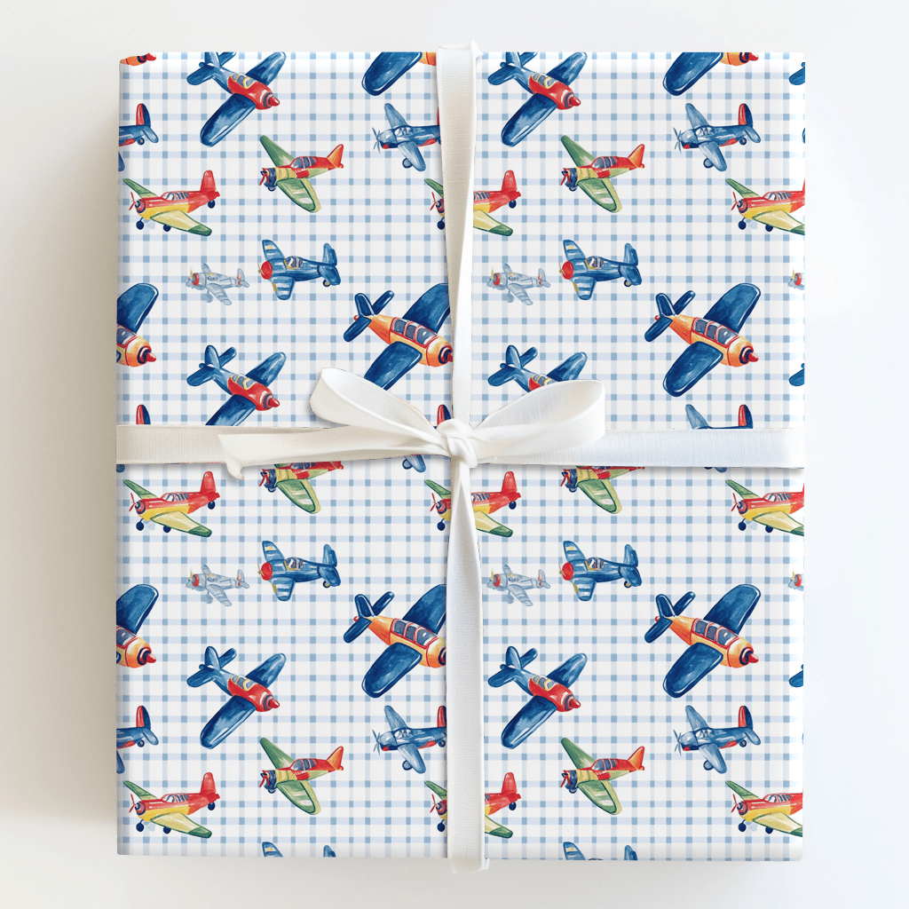 Wingspan Wonder Wrapping Paper: Airplane Gift Wrap for Boys – Aspen & Arlo