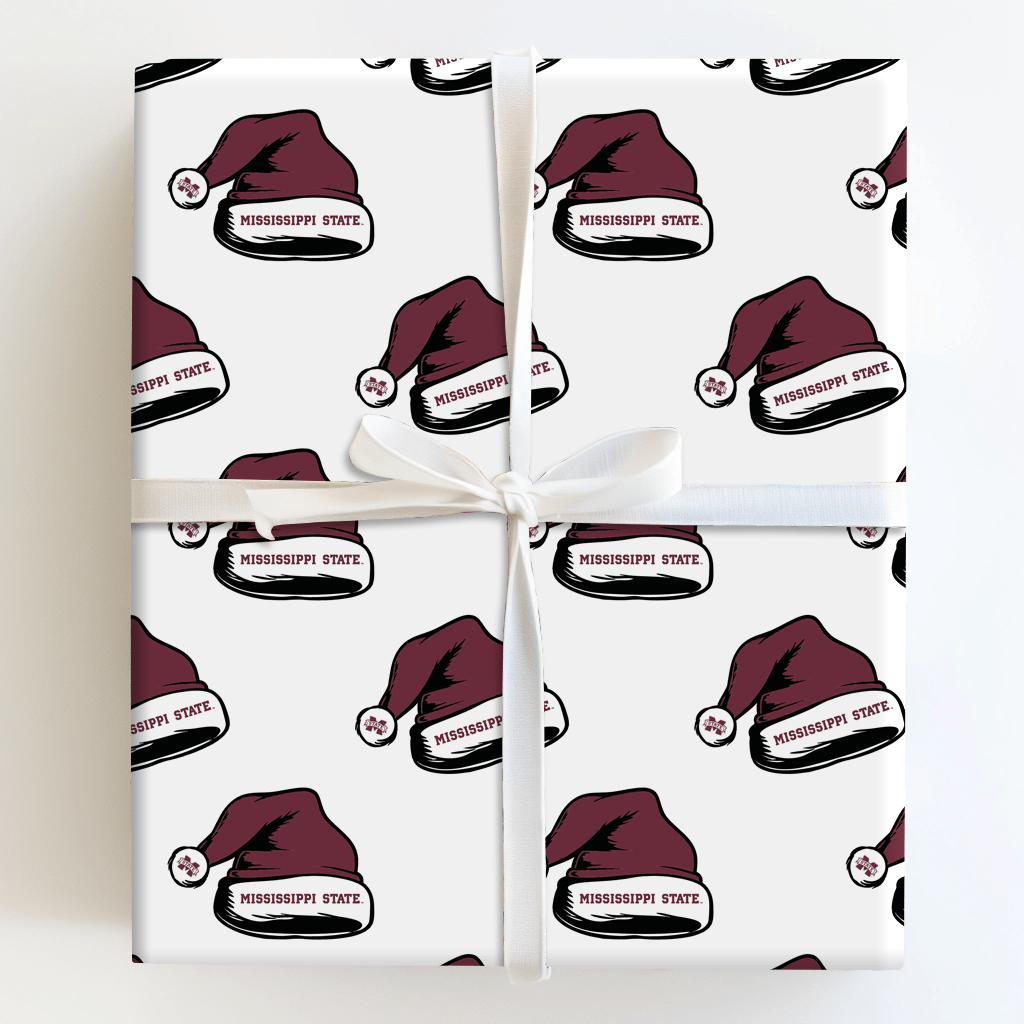 Santa State Wrapping Paper: Mississippi State Christmas Gift Wrap ...