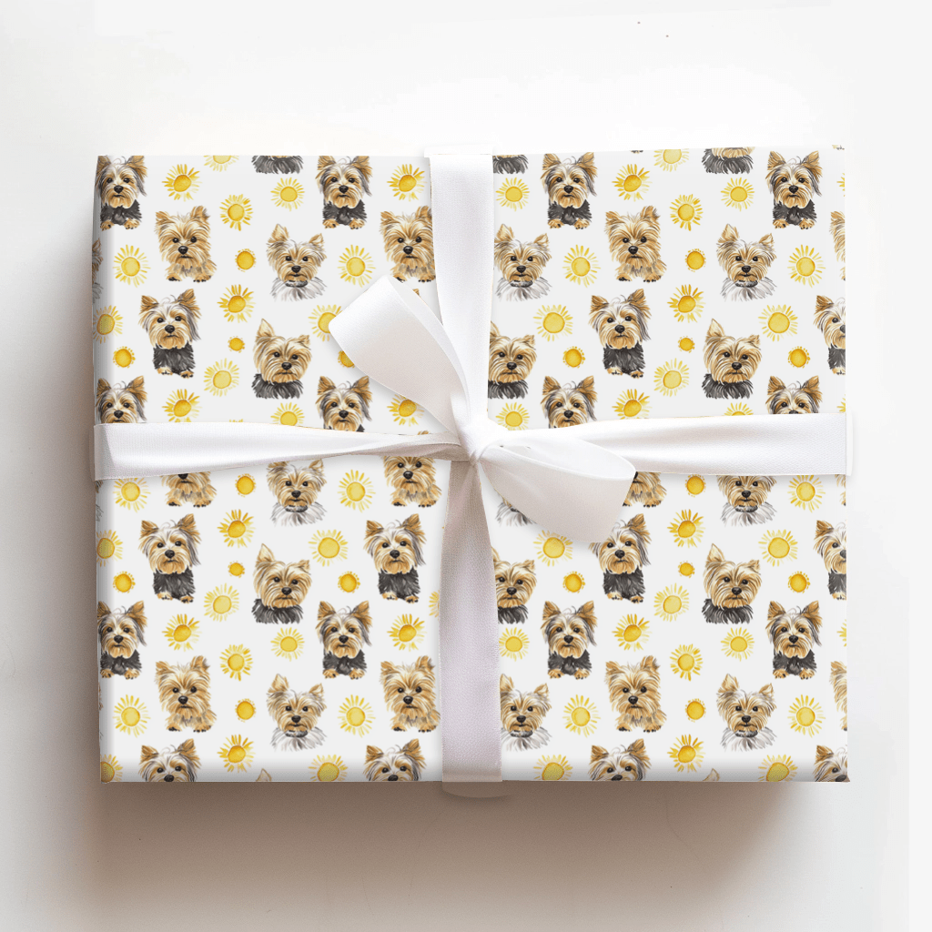 Sunny Day with the Yorkies Wrapping Paper: Yorkie Dog Gift Wrap for ...
