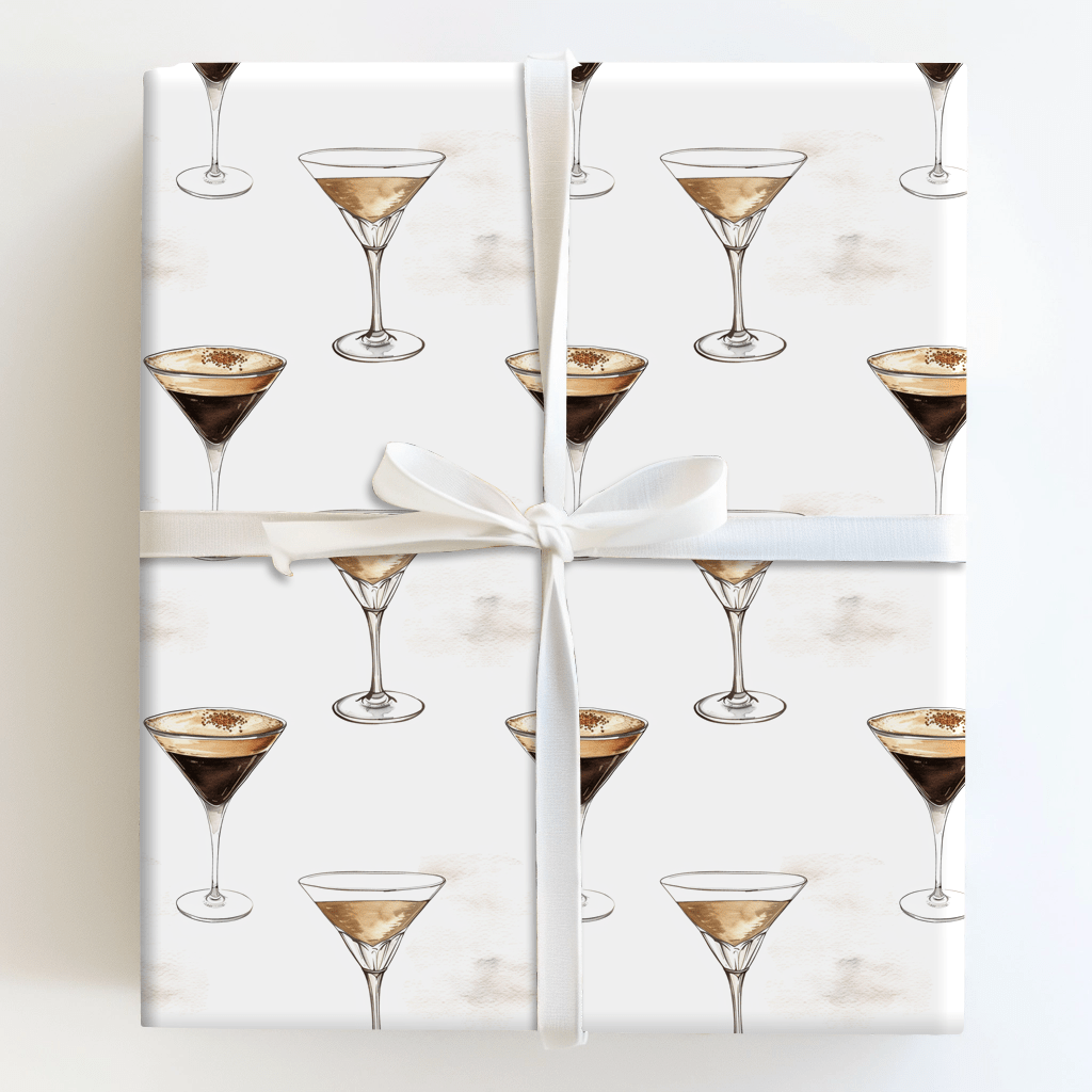 Me Espresso Wrapping Paper: Martini Drink Gift Wrap – Aspen & Arlo