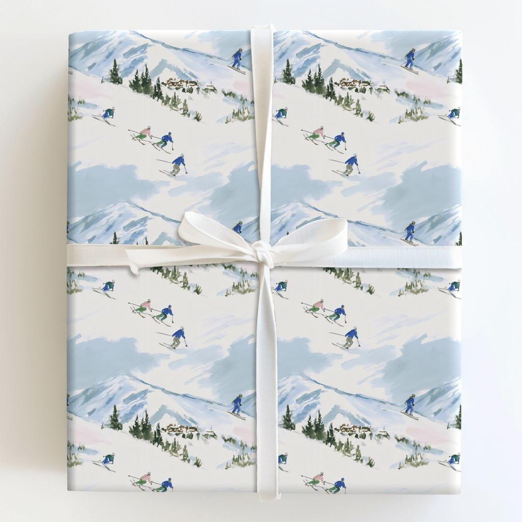 Powder Day Parade Wrapping Paper: Skiing Christmas Gift Wrap – Aspen & Arlo
