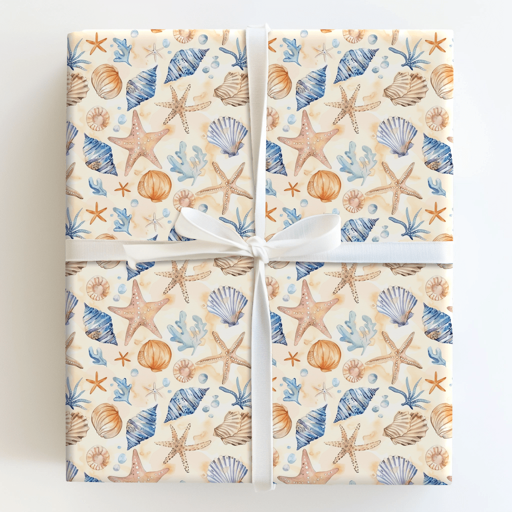 It's a Shell-ebration Wrapping Paper: Mermaid Seashell Gift Wrap ...