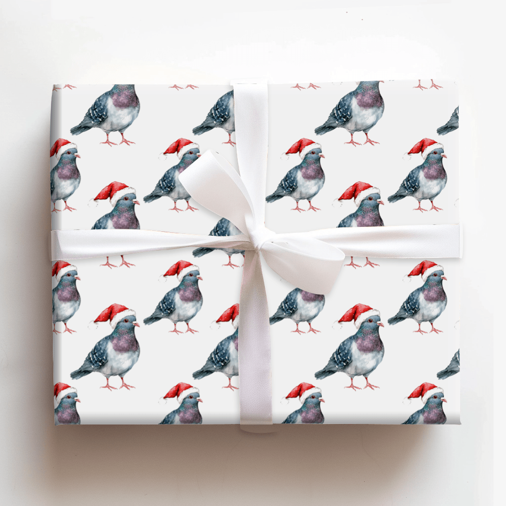 City Slicker Wrapping Paper: Pigeon Christmas Gift Wrap Wrapping Paper ...