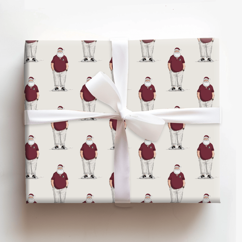 FSU Santa Polo Wrapping Paper: Florida State Gift Wrap Wrapping Paper ...