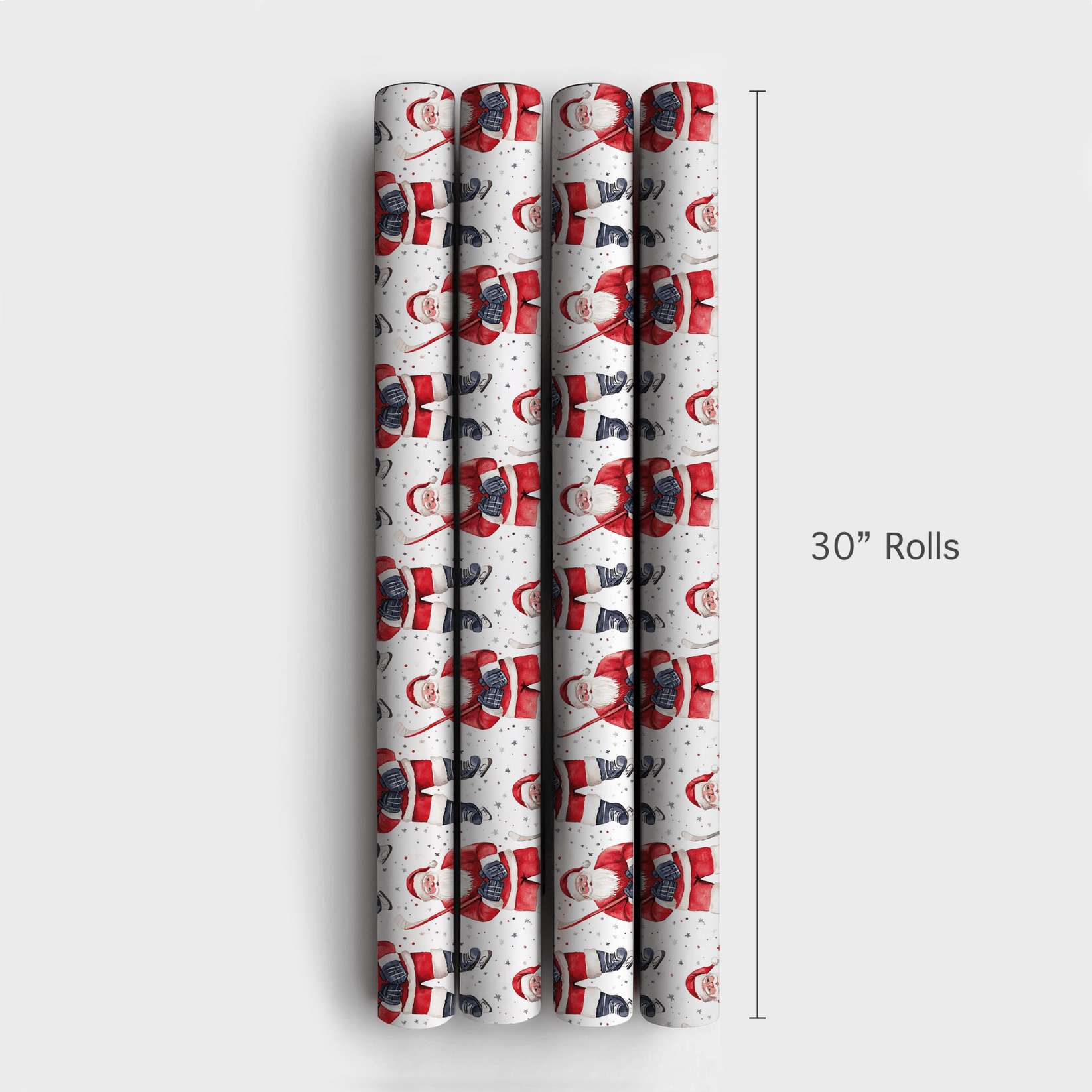 Santa's Rinkside Wrapping Paper: Hockey Christmas Gift Wrap Wrapping ...