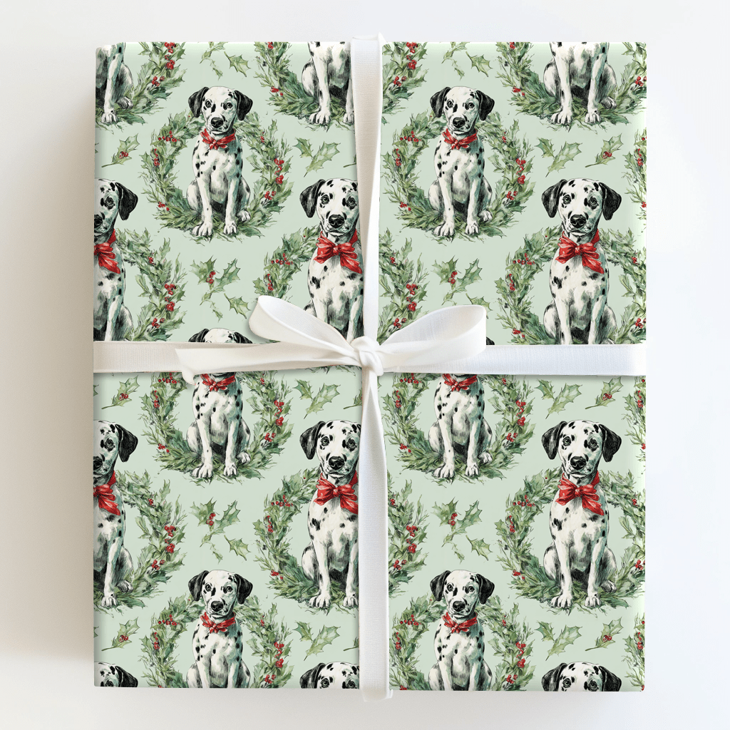 Dotty for December Wrapping Paper: Dalmatian Dog Gift Wrap – Aspen & Arlo