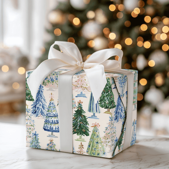 Icy Christmas Wrapping Paper: Whimsical Green Santa Gift Wrap – Aspen ...