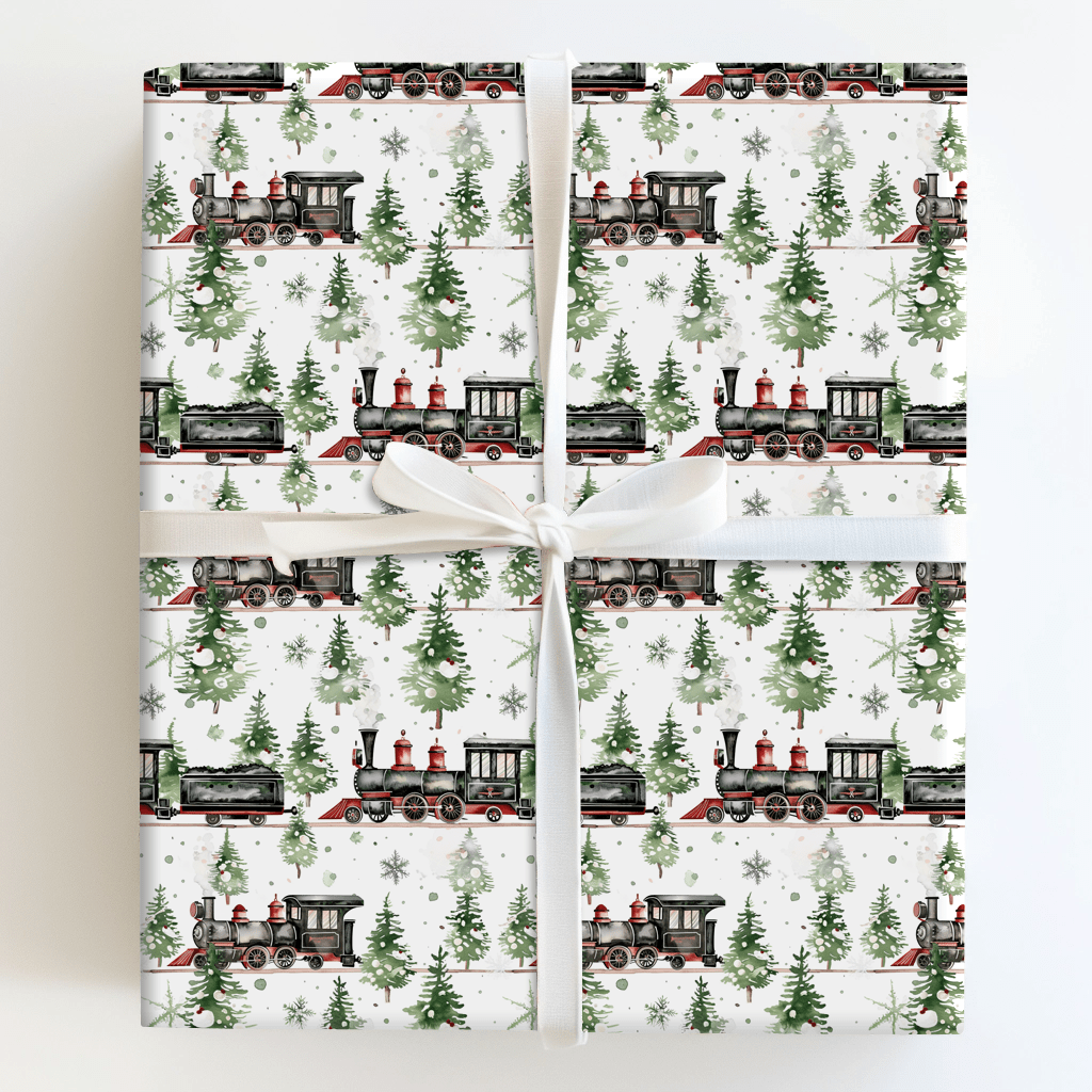 Levi's Train Wrapping Paper: Christmas Train Gift Wrap Wrapping Paper ...