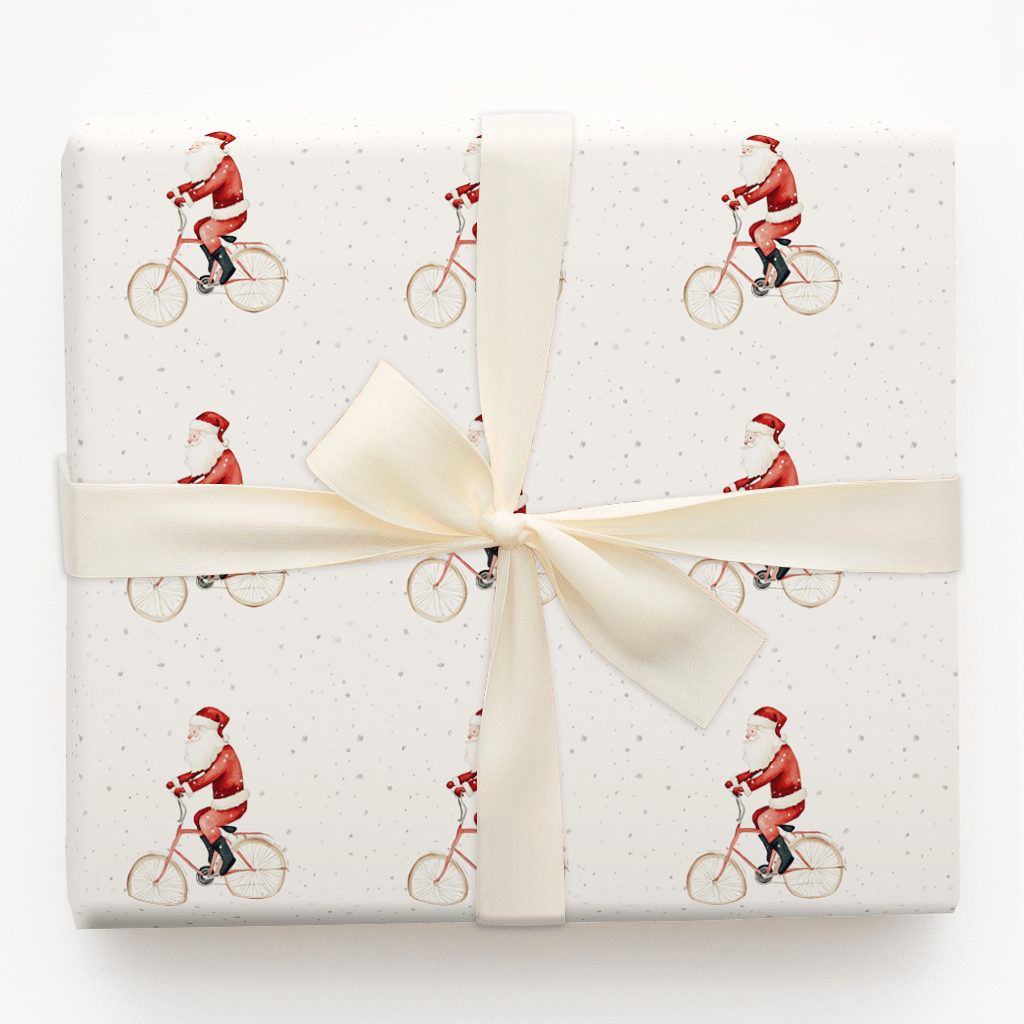 Pedal to the Present Wrapping Paper: Bicycle Gift Wrap for Christmas ...