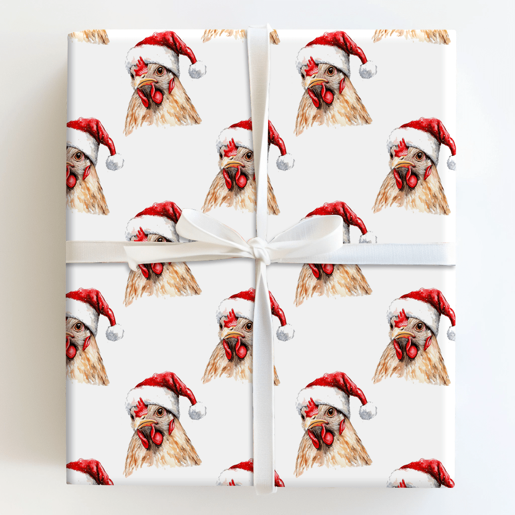 Holiday Hen Wrapping Paper: Chicken Gift Wrap for Christmas Wrapping ...