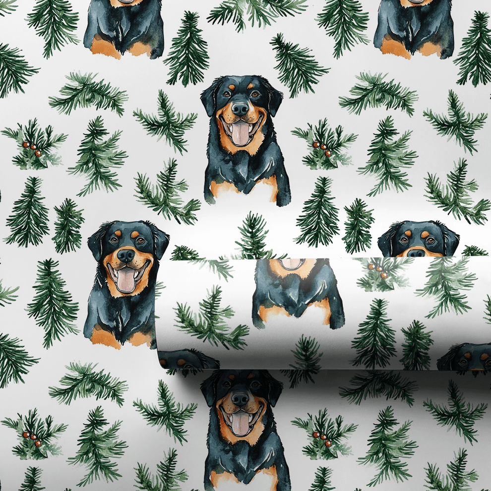 Snow Day for Rottweiler Wrapping Paper: Rottweiler Dog Gift Wrap ...