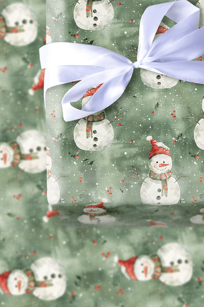 Polar Plunge Wrapping Paper: Christmas Snowman Gift Wrap Wrapping Paper ...