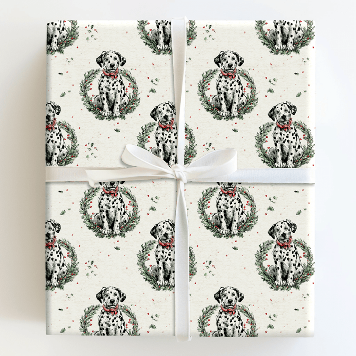 Dalmatian in a Pear Tree Wrapping Paper: Christmas Dog Gift Wrap ...