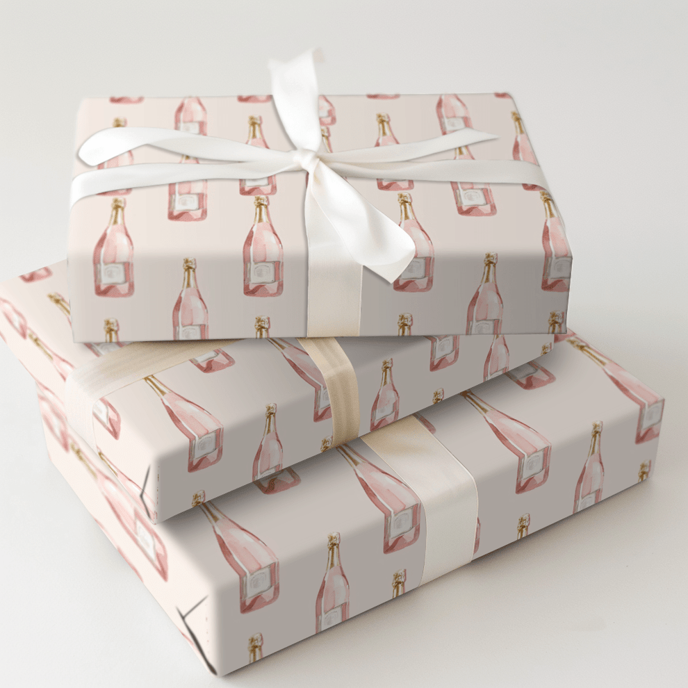 Cheers! Wrapping Paper: Champagne Bottle Gift Wrap – Aspen & Arlo