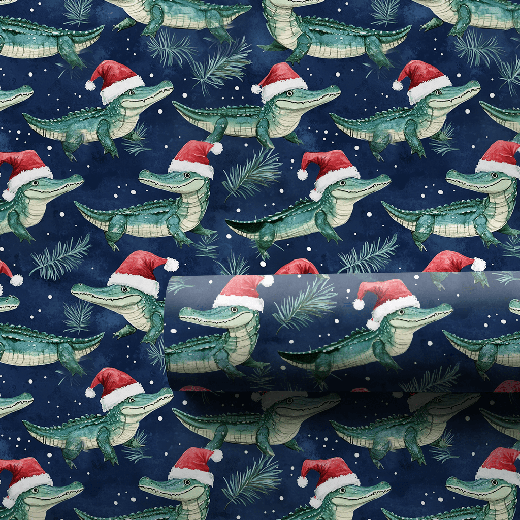 Gator Up North Wrapping Paper: Alligator Christmas Gift Wrap for Home ...