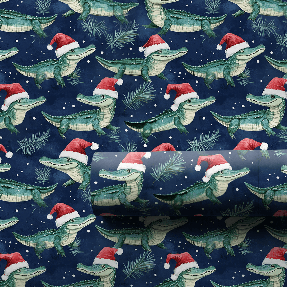 Gator Up North Wrapping Paper: Alligator Christmas Gift Wrap for Home ...