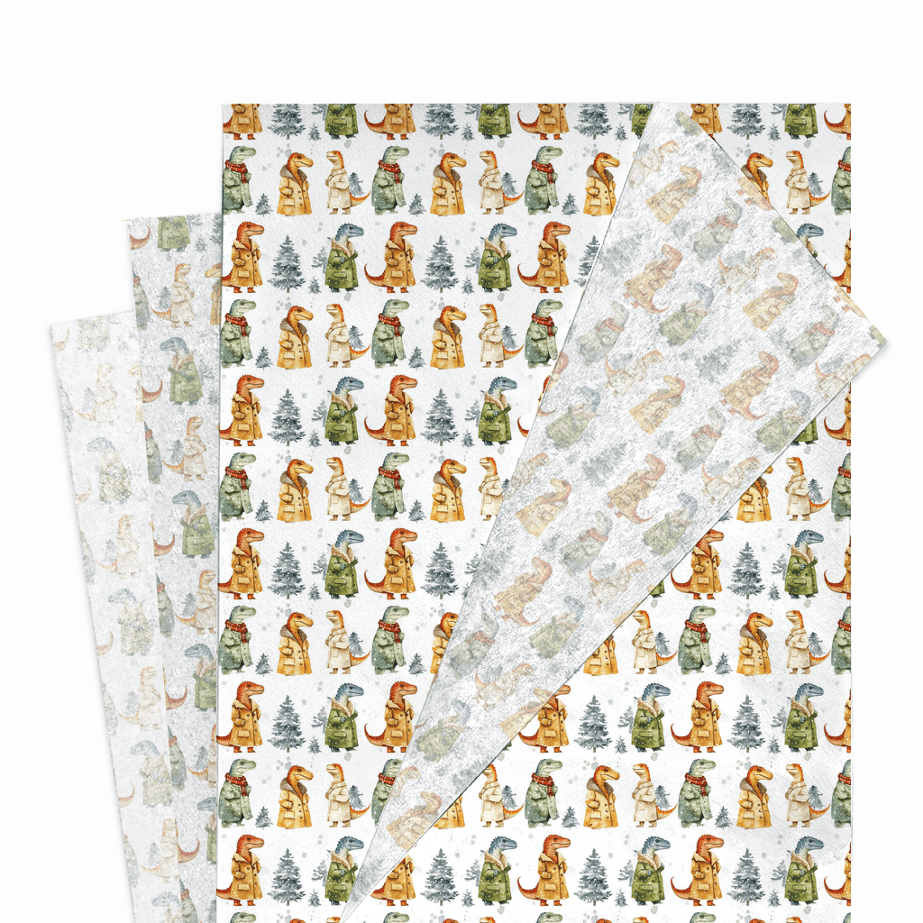 Frosty the Dino Tissue Paper Wrapping Paper – Aspen & Arlo Gift Wrap
