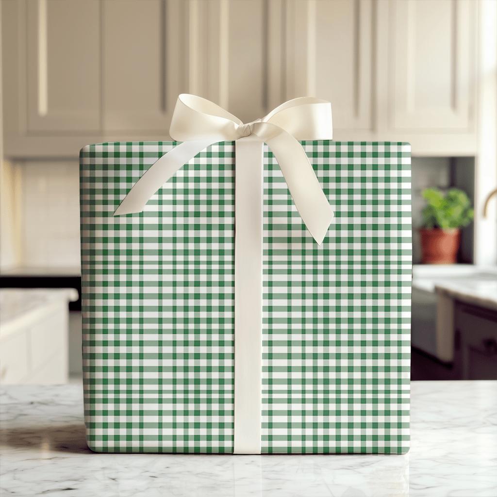 Huntergreen Plaid Wrapping Paper: Christmas Plaid Gift Wrap Wrapping ...