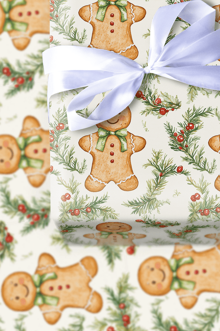 Gingerbread Joy Wrapping Paper: Christmas Gingerbread Gift Wrap – Aspen ...