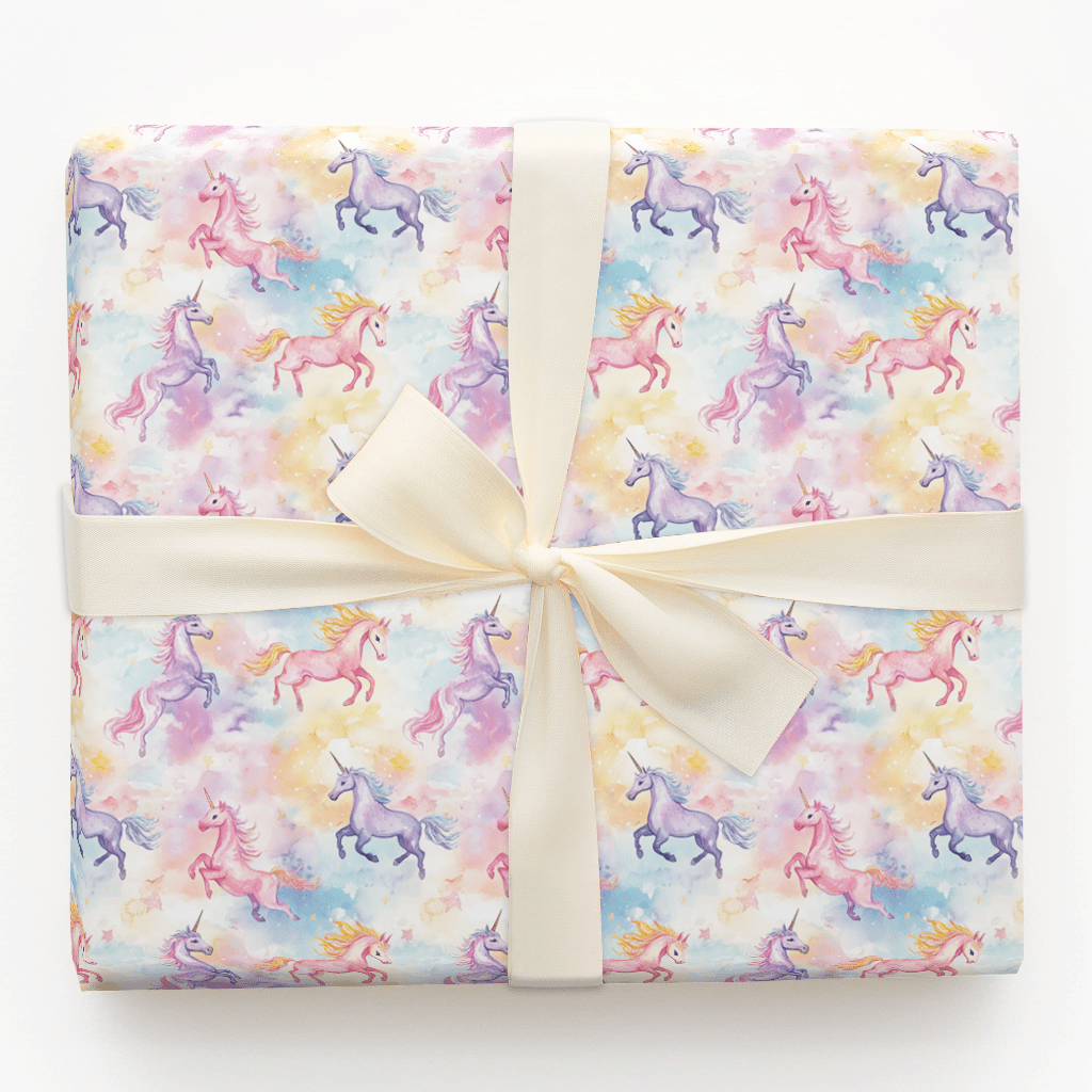 Stardust Magic Wrapping Paper: Unicorn Birthday Gift Wrap for Girls ...