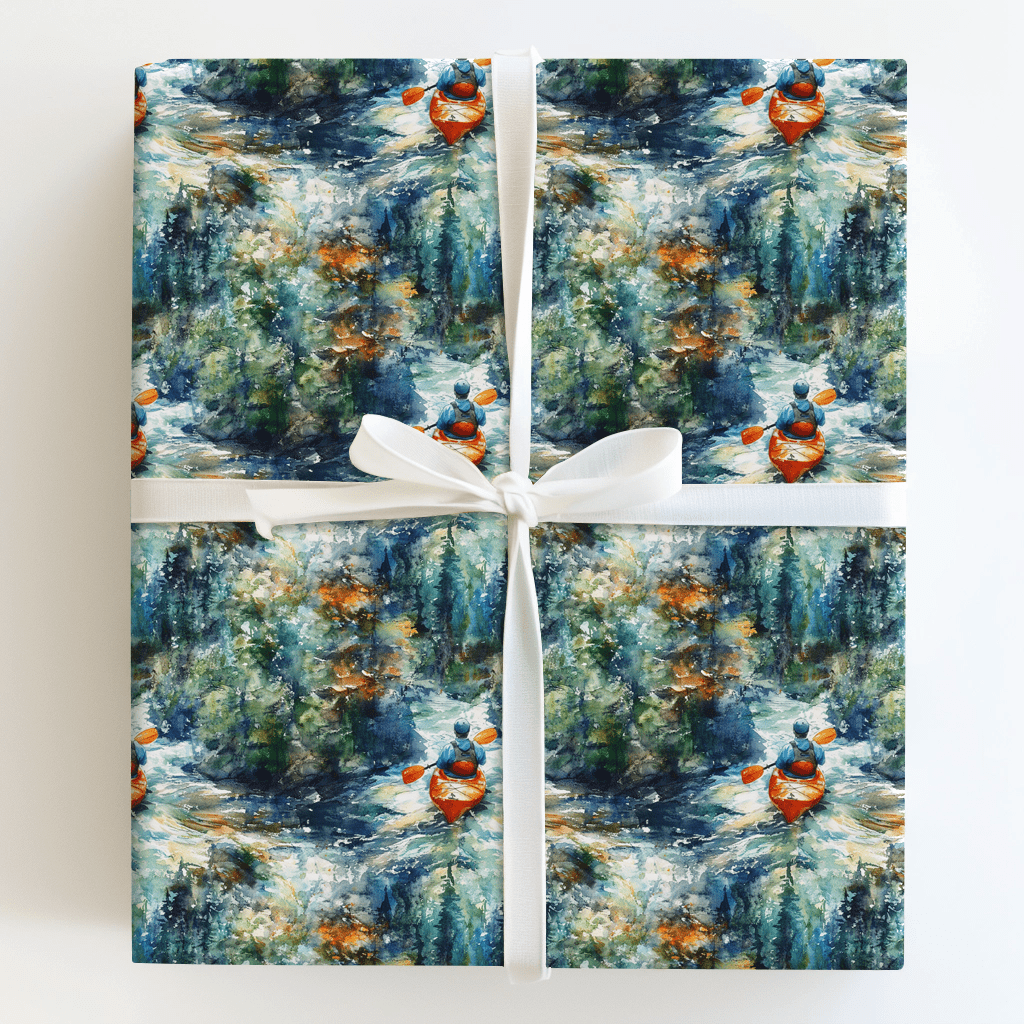 Painted Paddle Wrapping Paper: Kayak Gift Wrap for Father's Day – Aspen ...