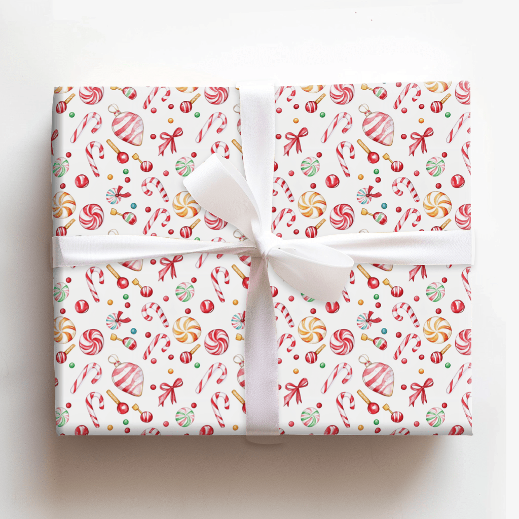 Candy Dream Wrapping Paper: Vintage Candy Cane Gift Wrap – Aspen & Arlo