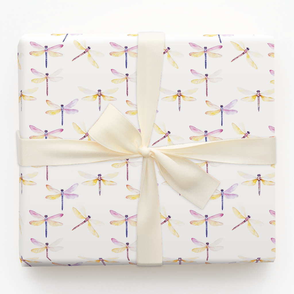 Flare Margot Wrapping Paper: Dragonfly Bug Gift Wrap for Home Decor ...