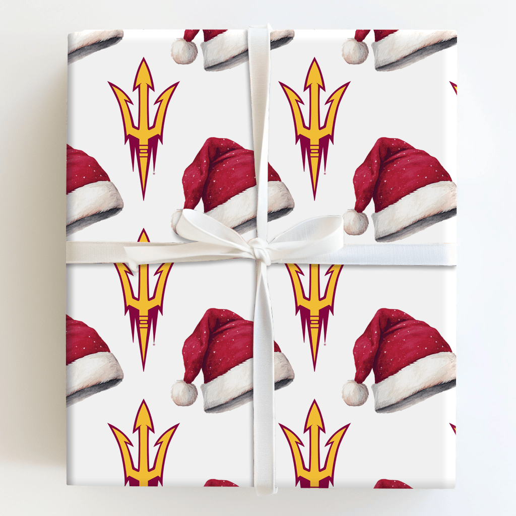 Santa's Sun Devil Signal Wrapping Paper: Arizona State Christmas Gift ...