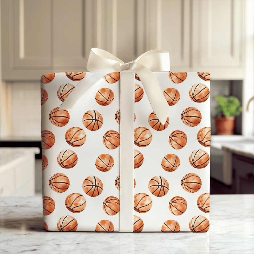 Hustling Hoops Wrapping Paper: Basketball Sports Gift Wrap Wrapping ...