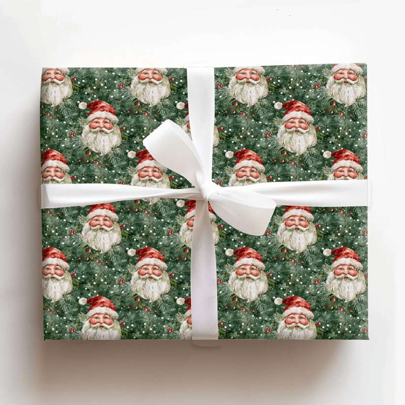 Pam's Santa Wrapping Paper: Christmas Santa Gift Wrap – Aspen & Arlo