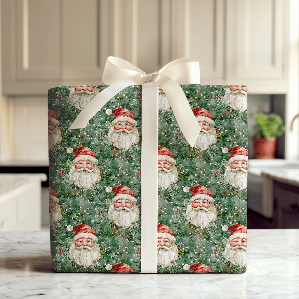 Pam's Santa Wrapping Paper: Christmas Santa Gift Wrap Wrapping Paper ...