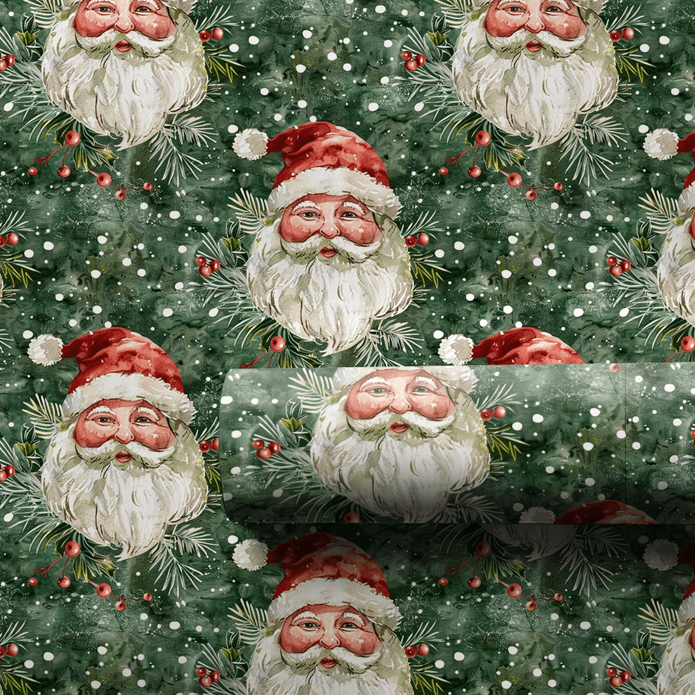 Pam's Santa Wrapping Paper: Christmas Santa Gift Wrap Wrapping Paper ...