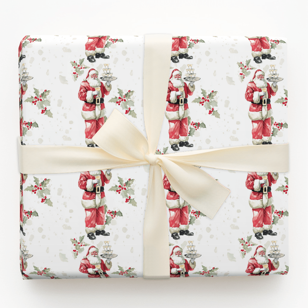 Fizz the Season Wrapping Paper: Christmas Alcohol Gift Wrap Wrapping ...