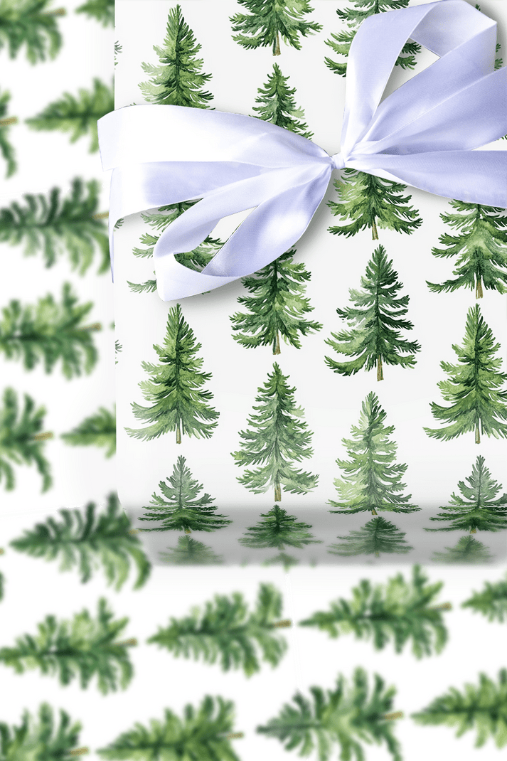 On the Tree Line Wrapping Paper: Christmas Tree Gift Wrap Wrapping ...