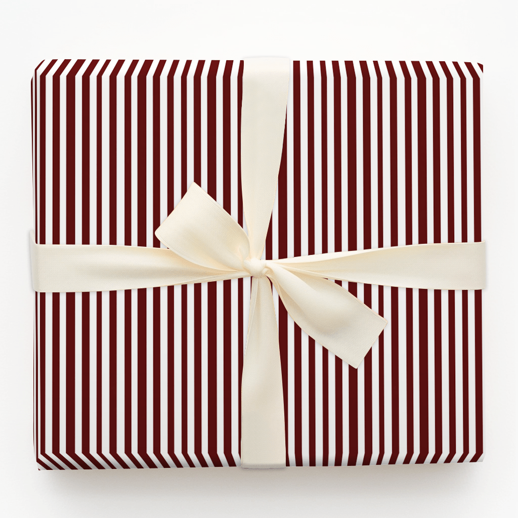 Crimson Streaks Ahead Wrapping Paper: Maroon Stripe Gift Wrap for ...