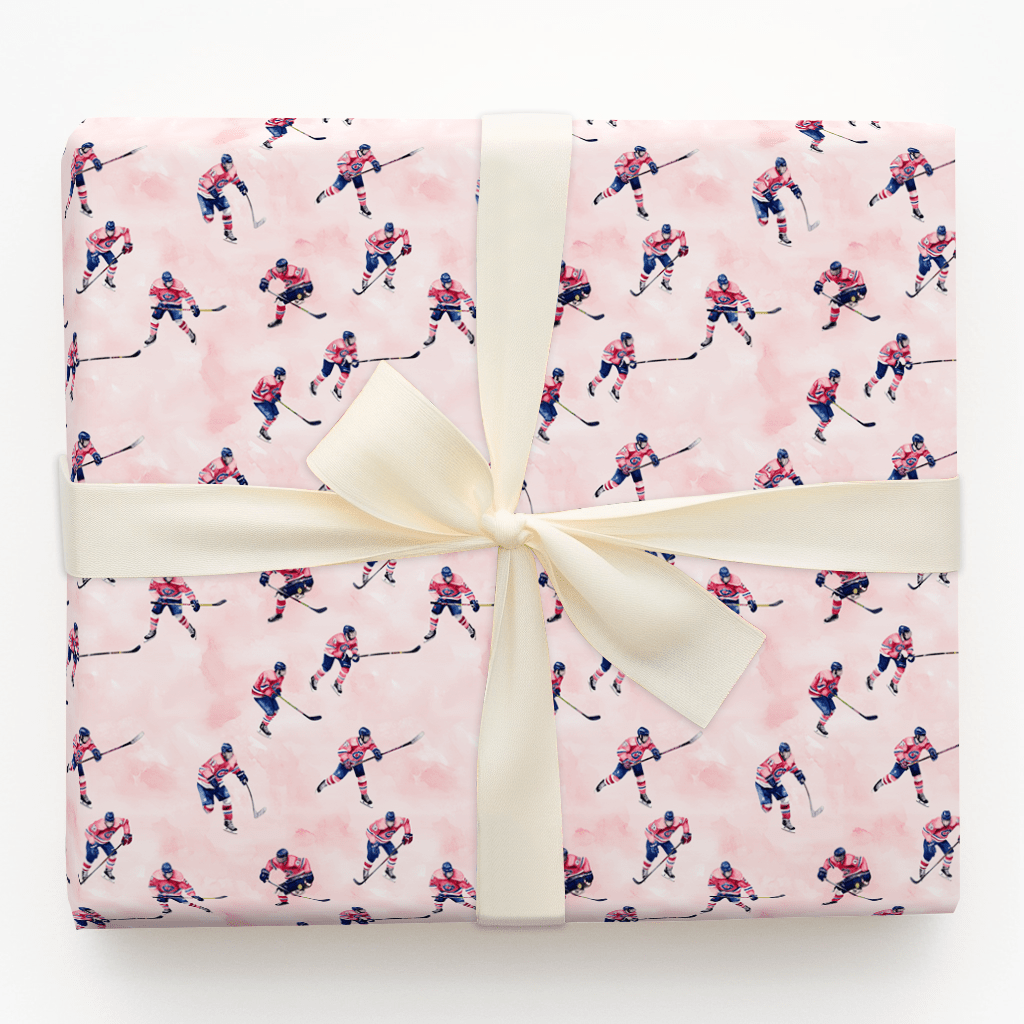 Chill in the Crease Wrapping Paper: Hockey Sport Gift Wrap Wrapping ...