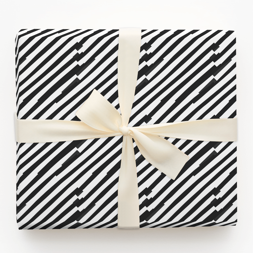 On the Line Wrapping Paper: Modern Stripe Gift Wrap for Weddings and ...