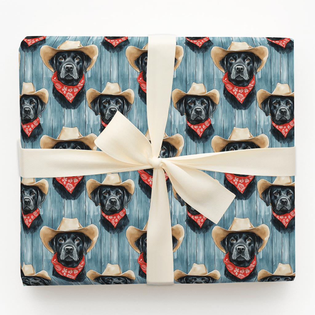 Country Snarl Wrapping Paper: Black Lab Dog Gift Wrap – Aspen & Arlo