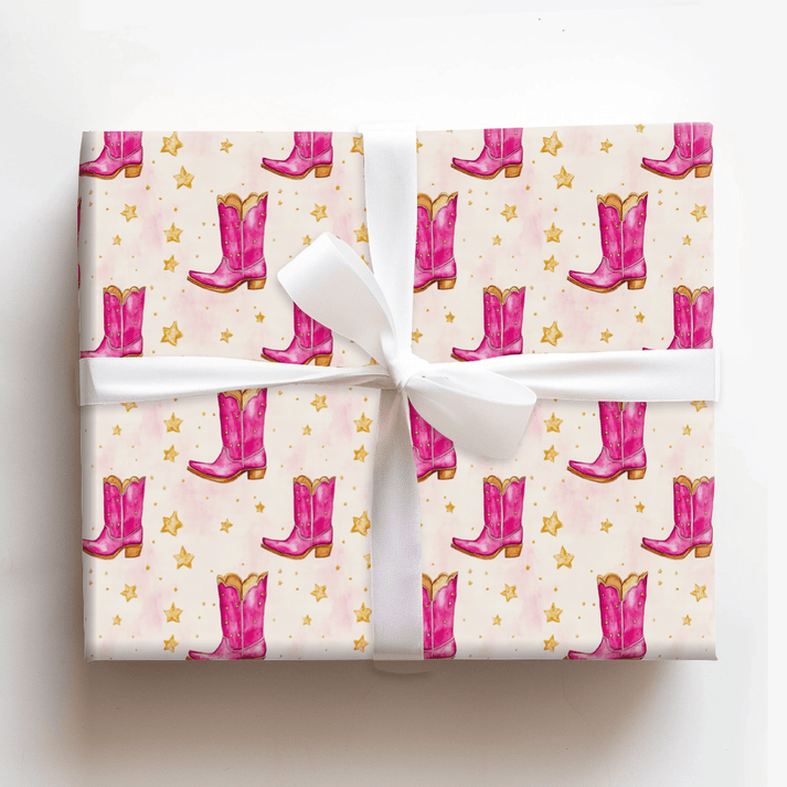 Boot Scootin Birthday Wrapping Paper: Cowboy Boots Gift Wrap – Aspen & Arlo