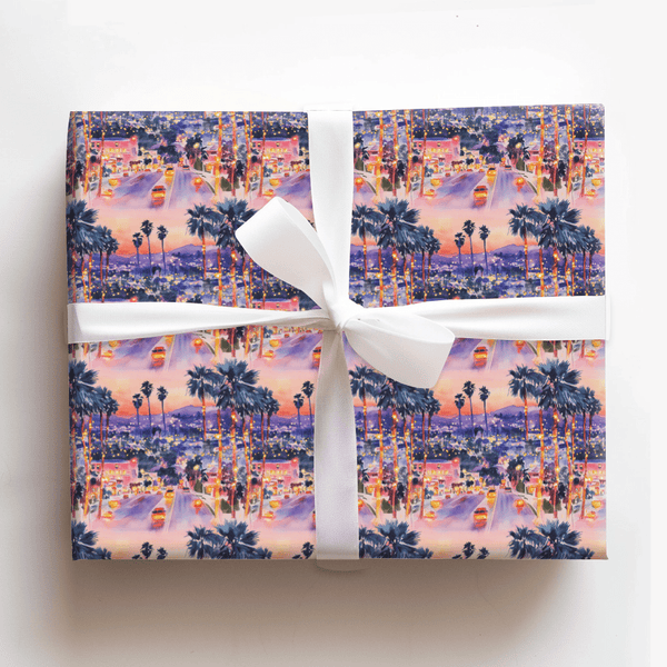Cali Christmas Wrapping Paper: Los Angeles Snow Gift Wrap – Aspen & Arlo