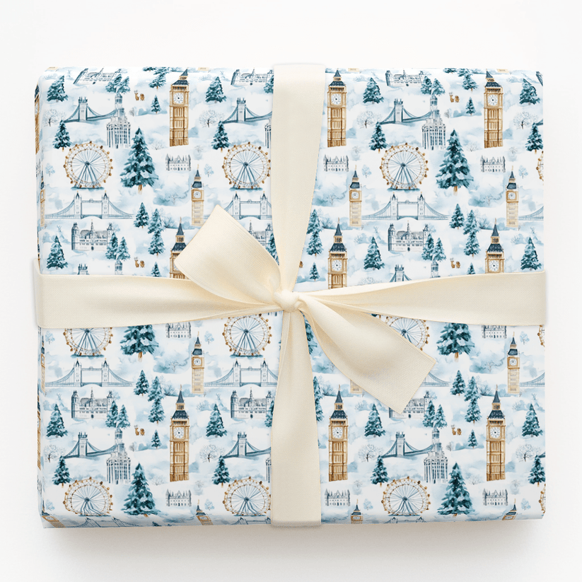 Christmas In London Wrapping Paper: City Snow Gift Wrap – Aspen & Arlo