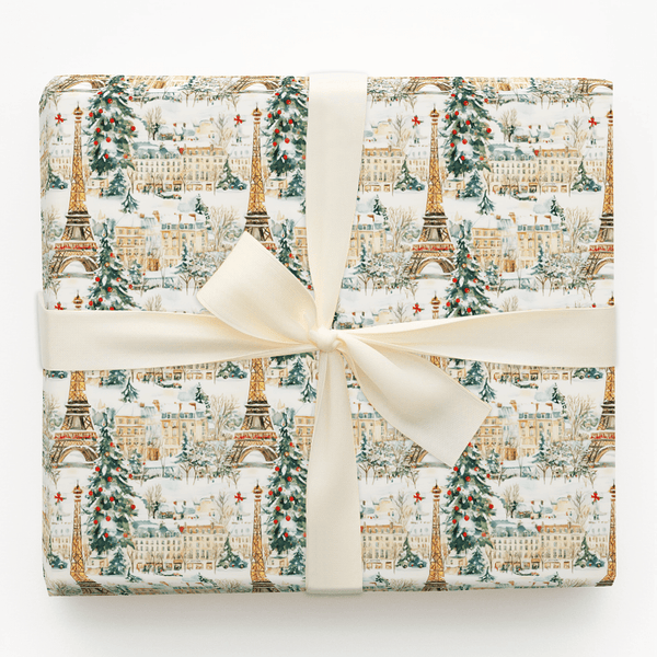 Christmas In Paris Wrapping Paper: Holiday City Gift Wrap – Aspen & Arlo