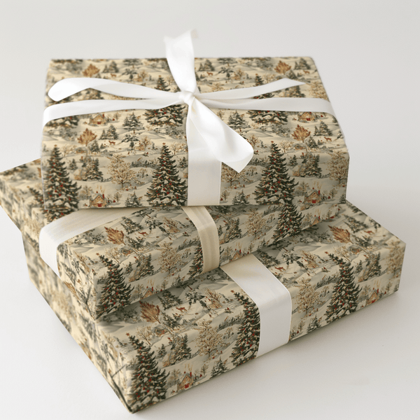 Early Christmas Morning Wrapping Paper: Vintage Christmas Tree Gift ...