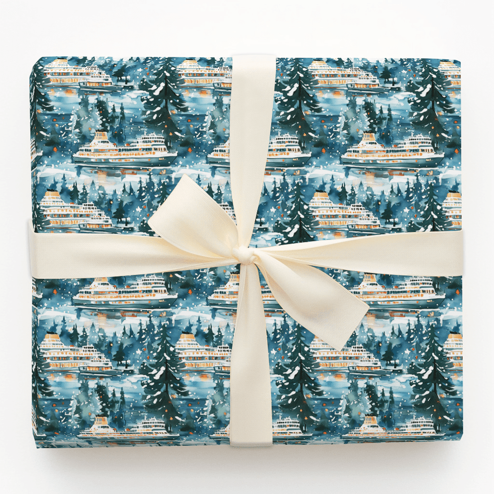 Ferry Boat Wrapping Paper: Seattle Cruise Ship Gift Wrap – Aspen & Arlo