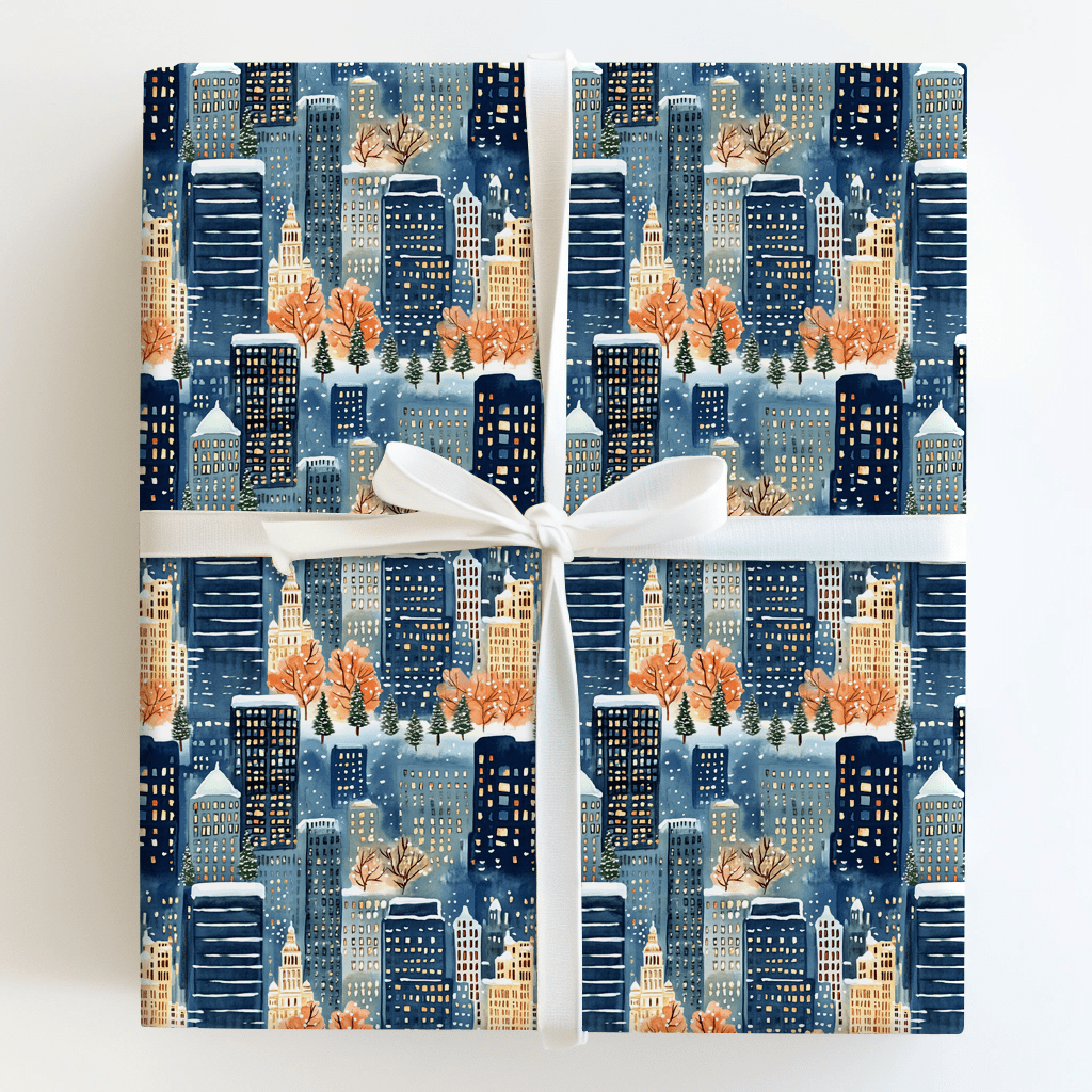 Festive Second City Wrapping Paper: Chicago Christmas Gift Wrap – Aspen ...