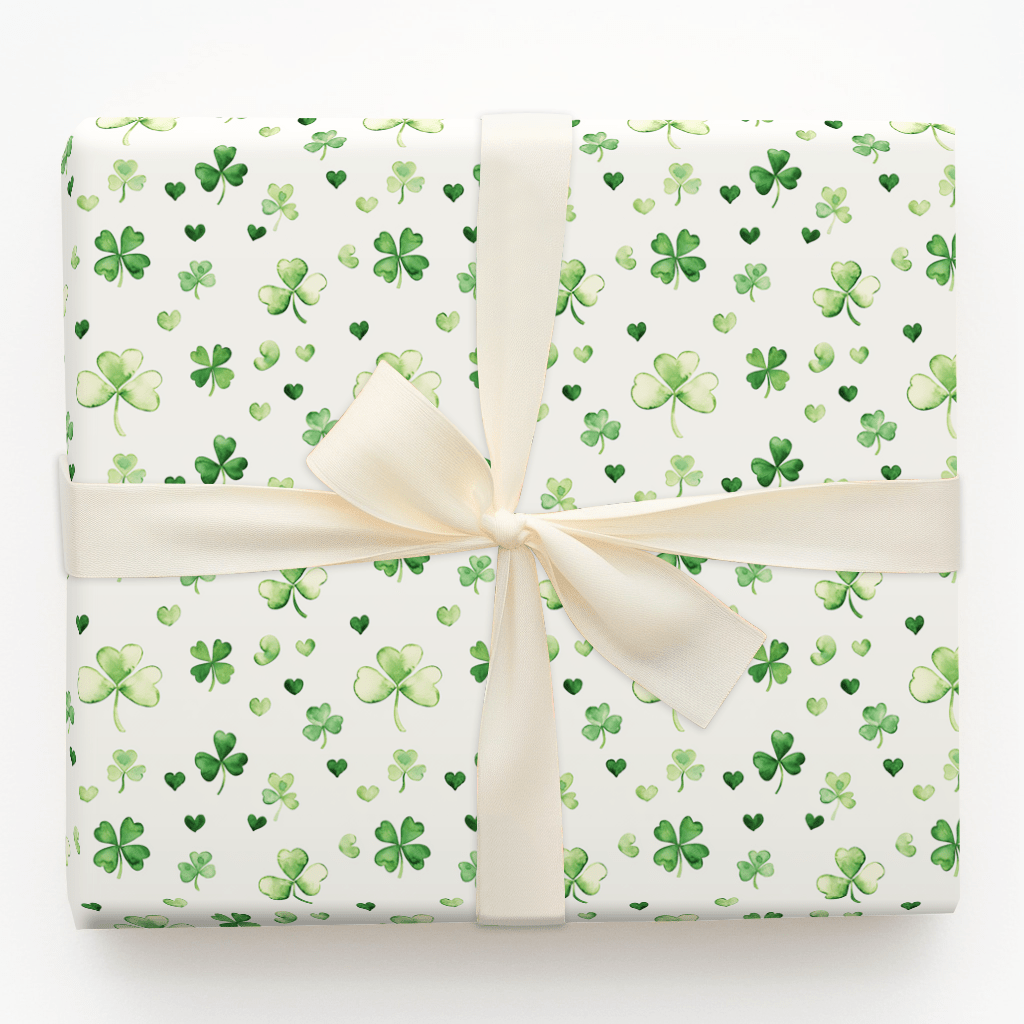 Four Leaf Fabulous Wrapping Paper: Shamrock Gift Wrap for St. Patrick's ...