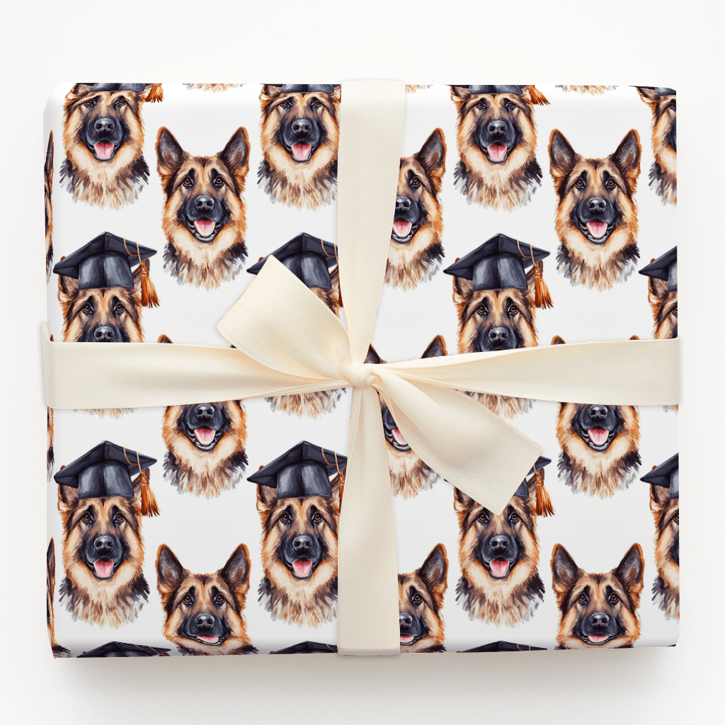 German Shepherd Graduate Wrapping Paper: Dog Graduation Gift Wrap ...