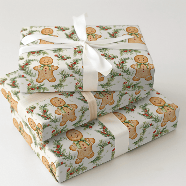 Gingerbread Joy Wrapping Paper: Christmas Gingerbread Gift Wrap – Aspen ...